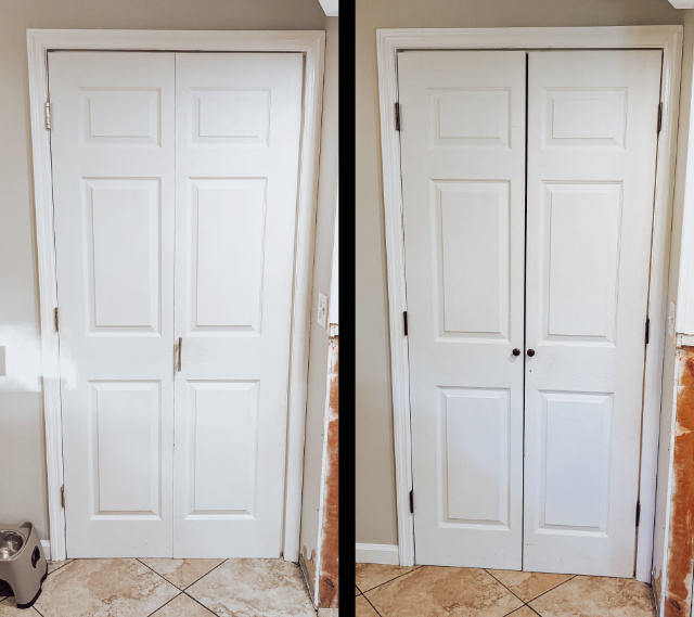 TURNING A BIFOLD DOOR INTO DOUBLE DOORS | KITCHEN PANTRY - Grove House Reno